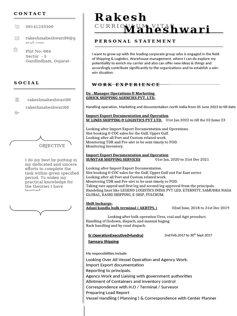 Rakesh CV Update | PDF