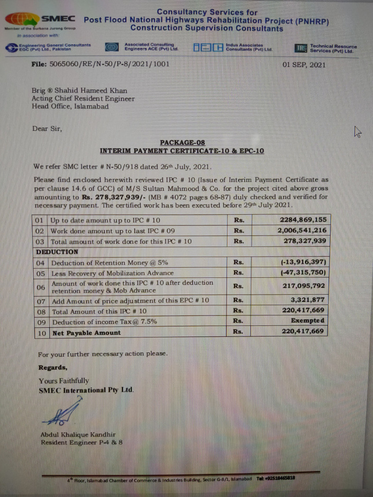 TRE Services (PVT) LTD: 03 Total Amount of Work | PDF