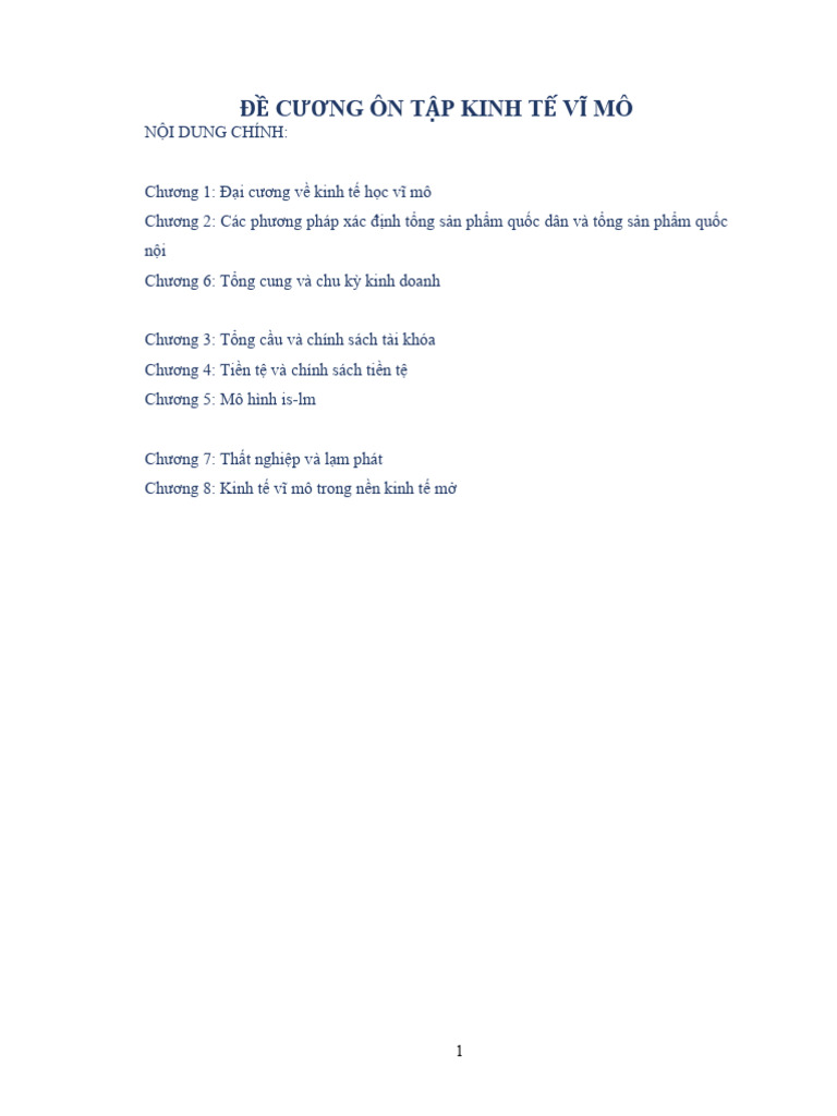 de Cuong On Tap Cuoi Ky | PDF