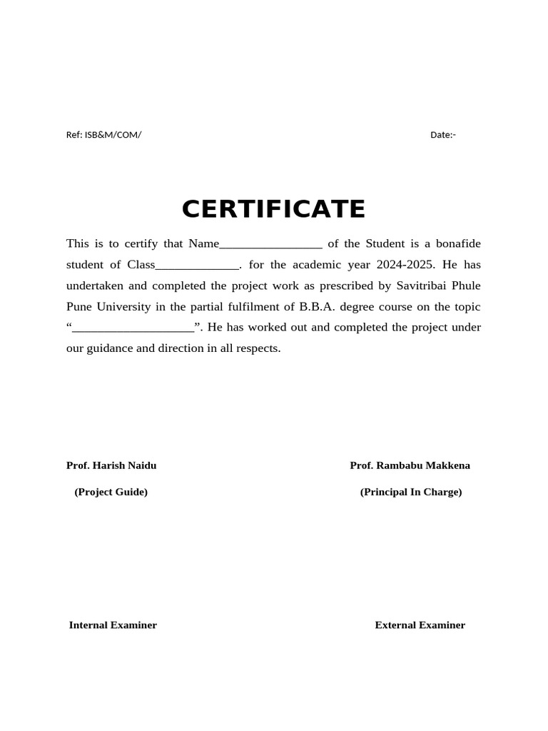 Certificate Format | PDF
