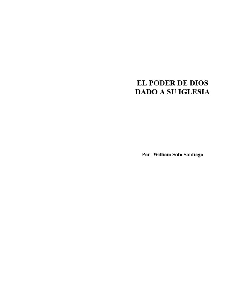 Poder de Dios en Su Iglesia | PDF | Cristo (título) | Filosofía