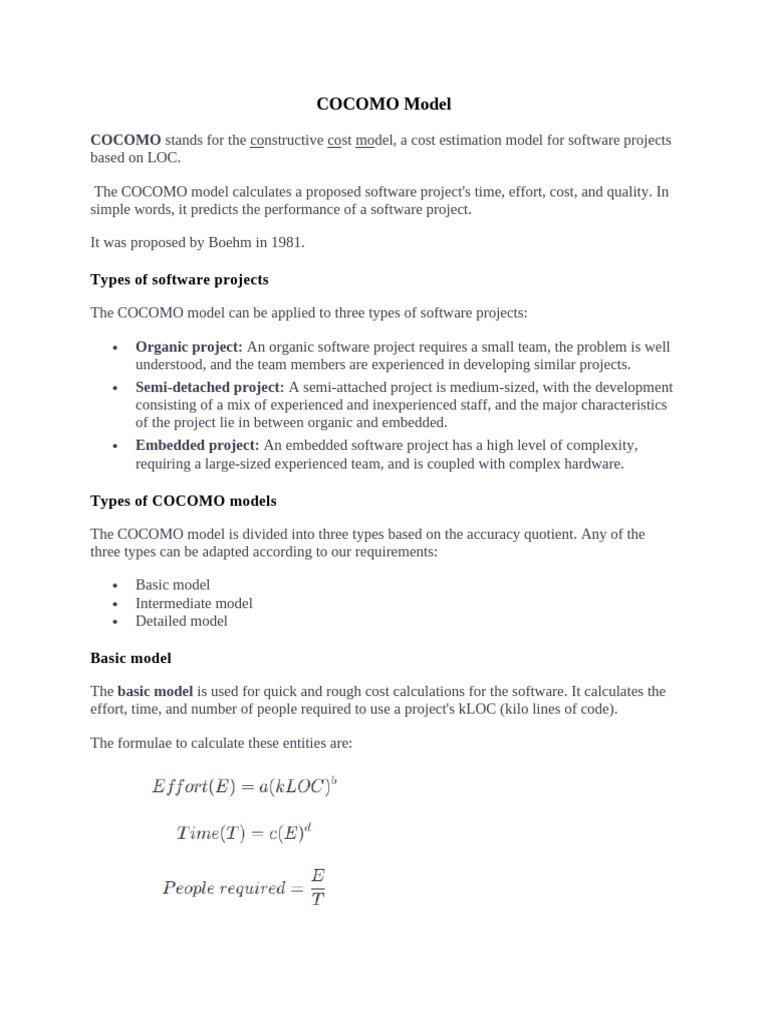 COCOMO Model | PDF