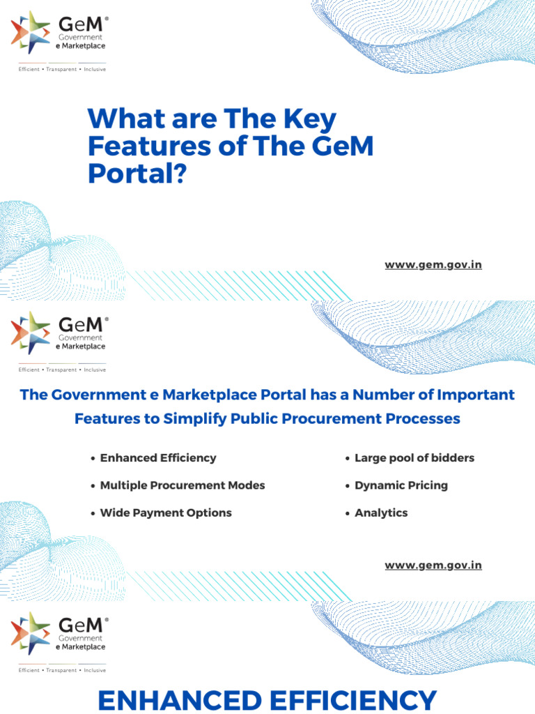 What Are The Key Features of The GeM Portal | PDF
