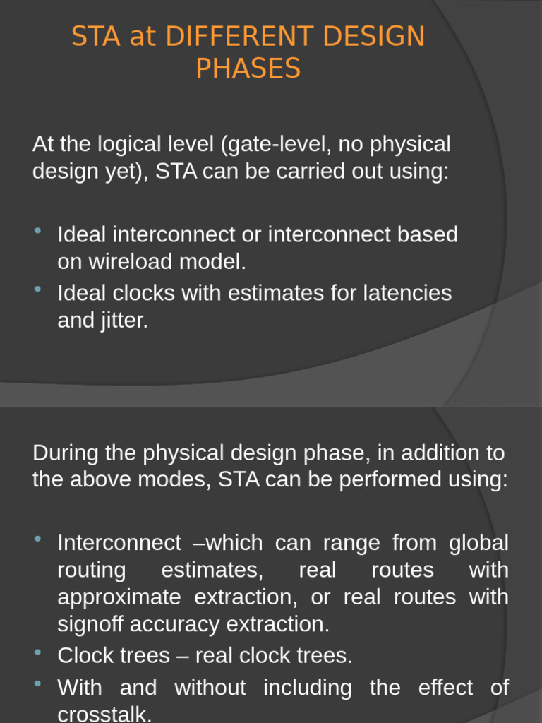 Sta at Different Design Phases | PDF