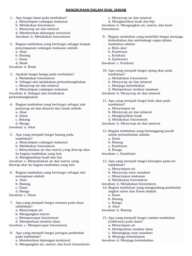 Rangkuman Dalam Soal Jawab | PDF