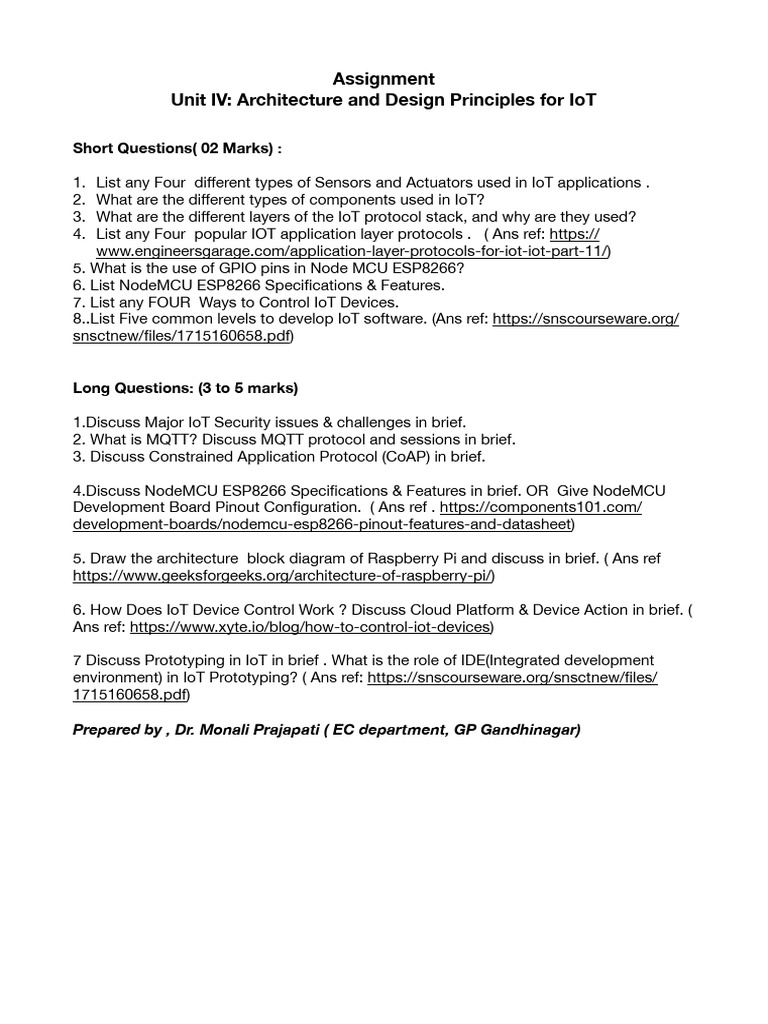 Emailing Unit-4 Assignment WSN IoT | PDF
