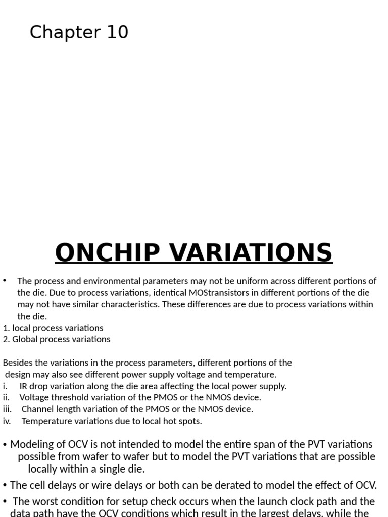 VLSI Data Checks and OCV Analysis | PDF | Digital Technology | Electricity