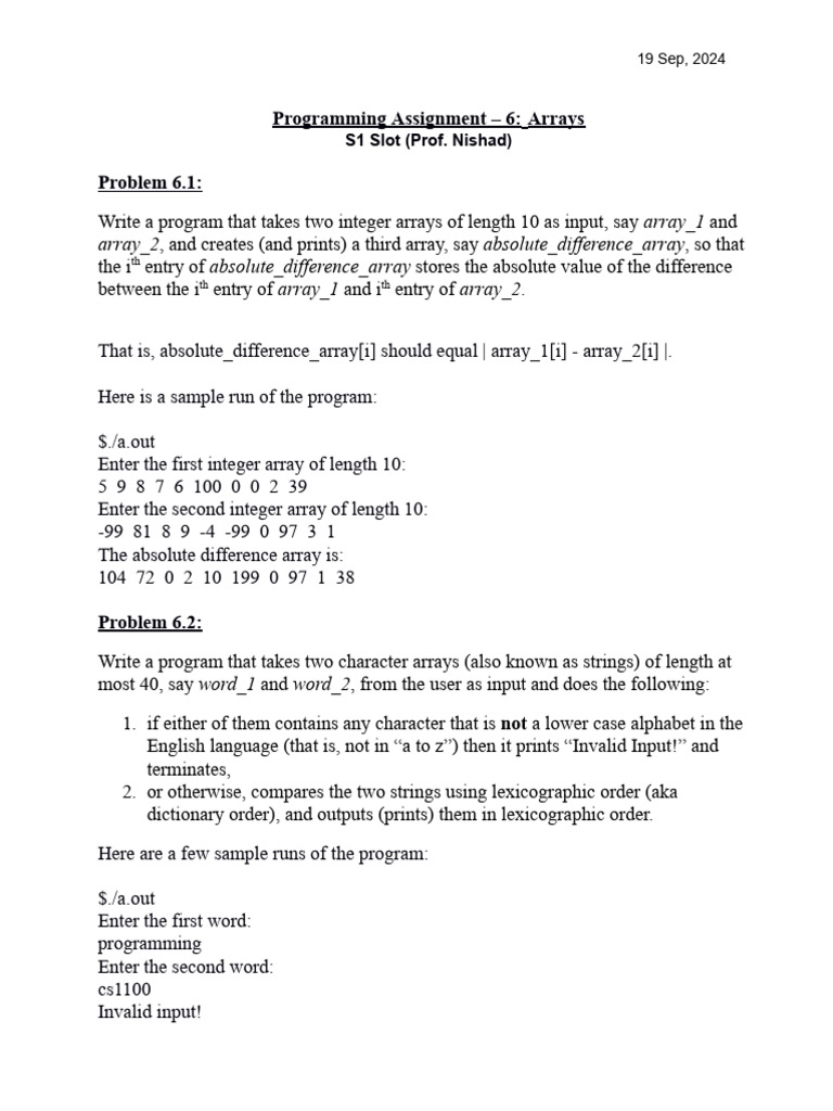 CS1100 Questions | PDF