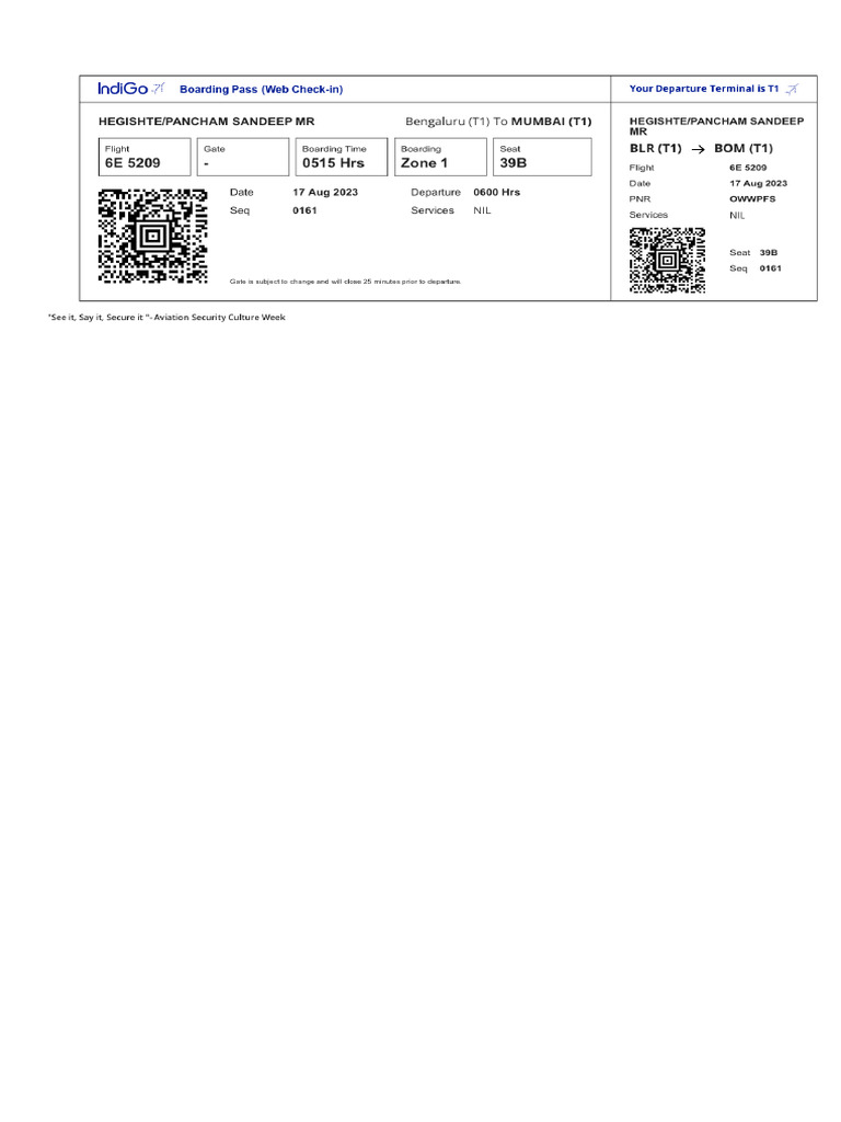 Boarding Pass | PDF