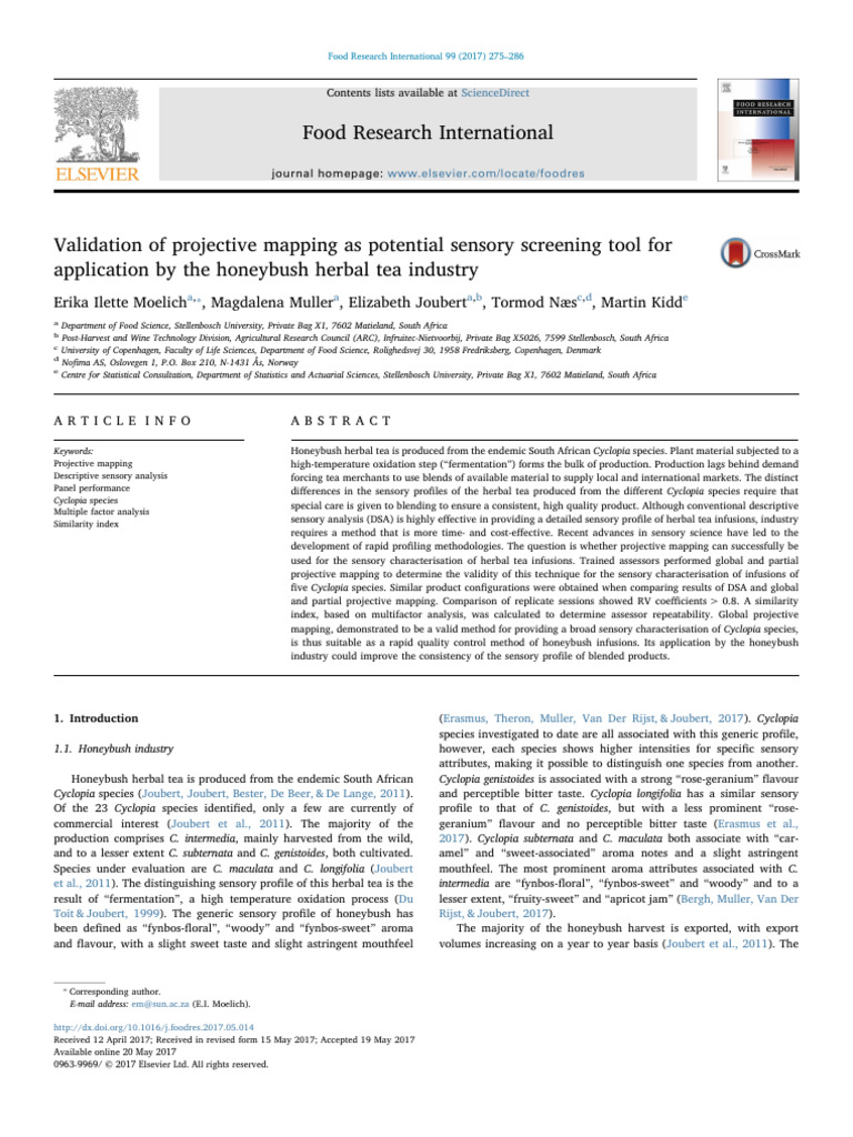 2017 - Validation of Projective Mapping As Potential Sensory Screening ...