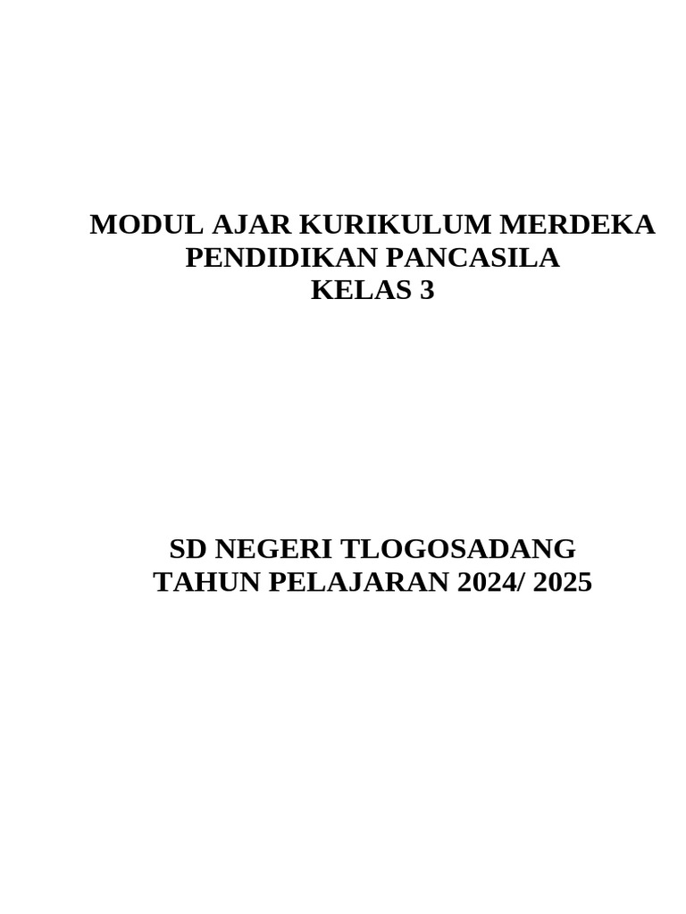 Modul Ajar Kls 3 | PDF