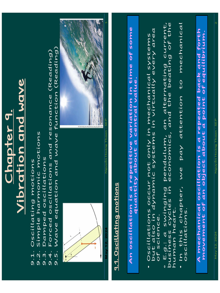 Ph1110E-Lecture 8. Chapter 9 - Vibration and Wave - B | PDF