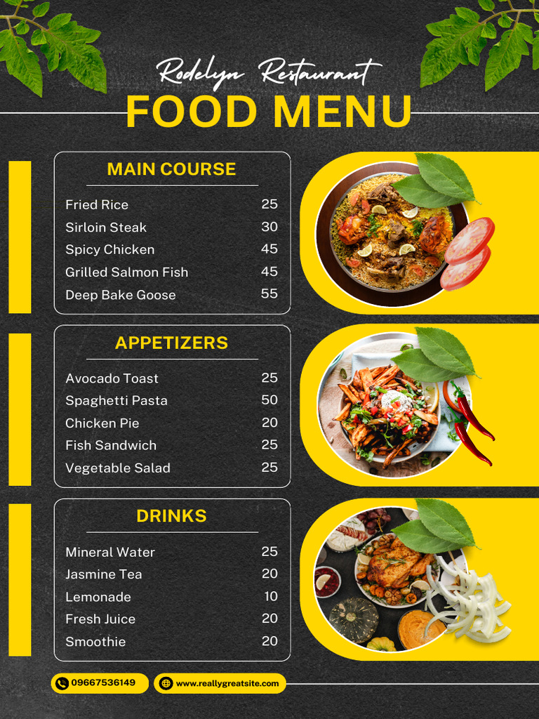 Rodelyn Restaurant Menu Overview | PDF