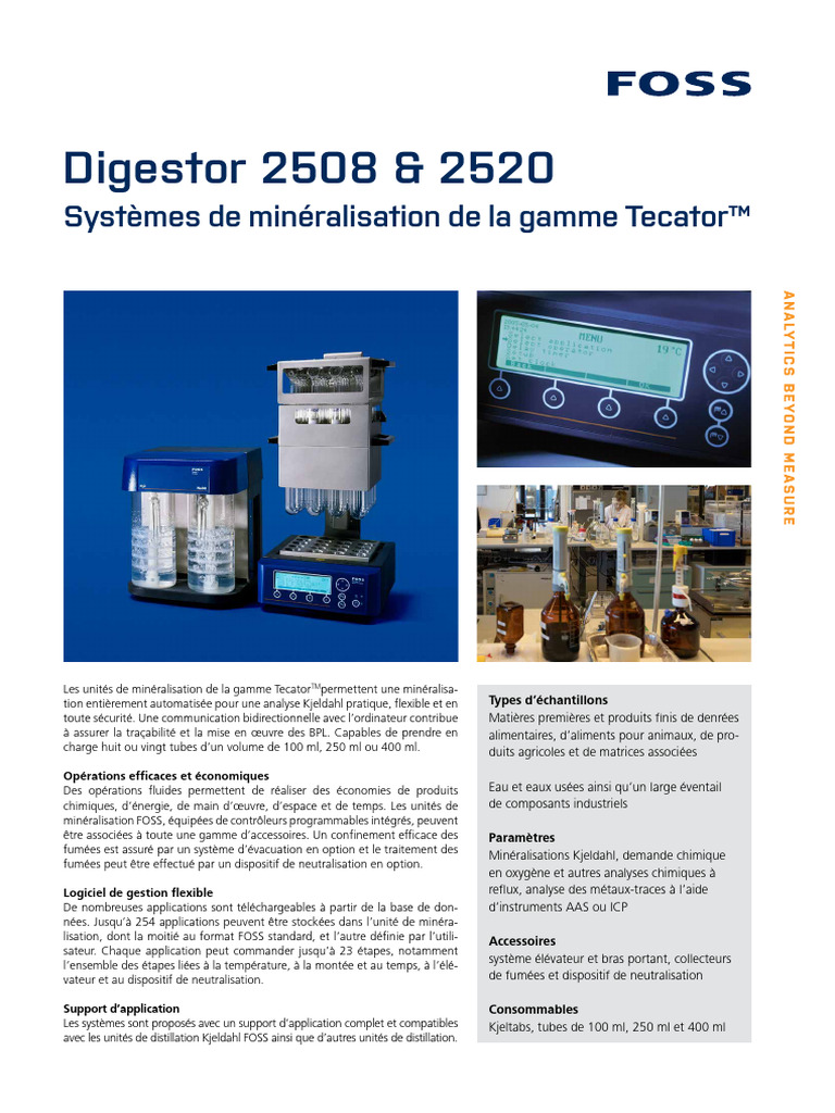Digestor_2508_2520_Tecator_Line_4_pager_FR | PDF