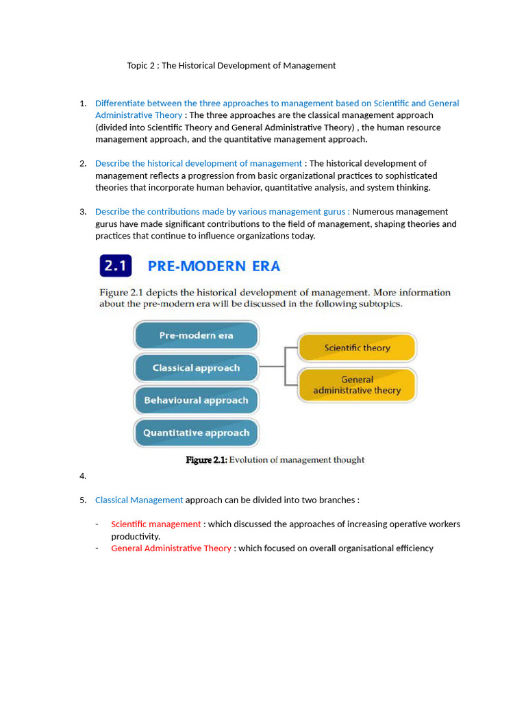 The Historical Development of Management | PDF