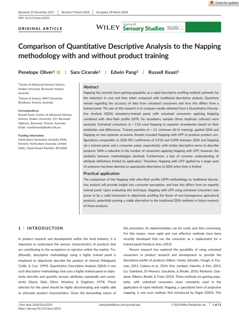 13. 2018 - Comparison of Quantitative Descriptive Analysis to the ...