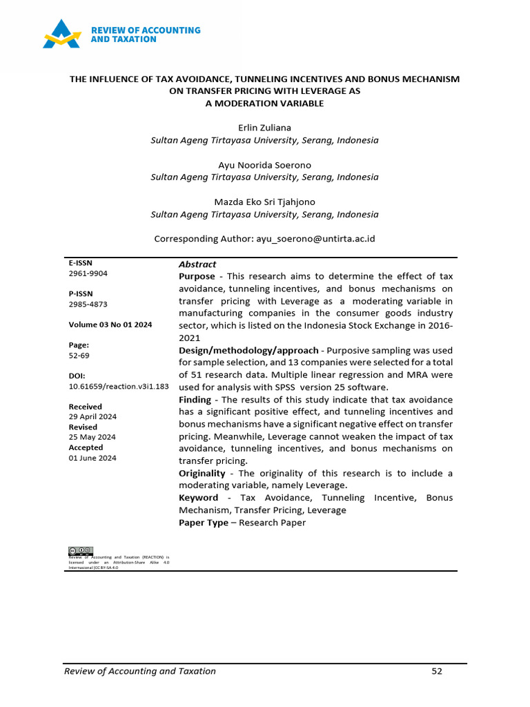 THE_INFLUENCE_OF_TAX_AVOIDANCE_TUNNELING_INCENTIVE | PDF