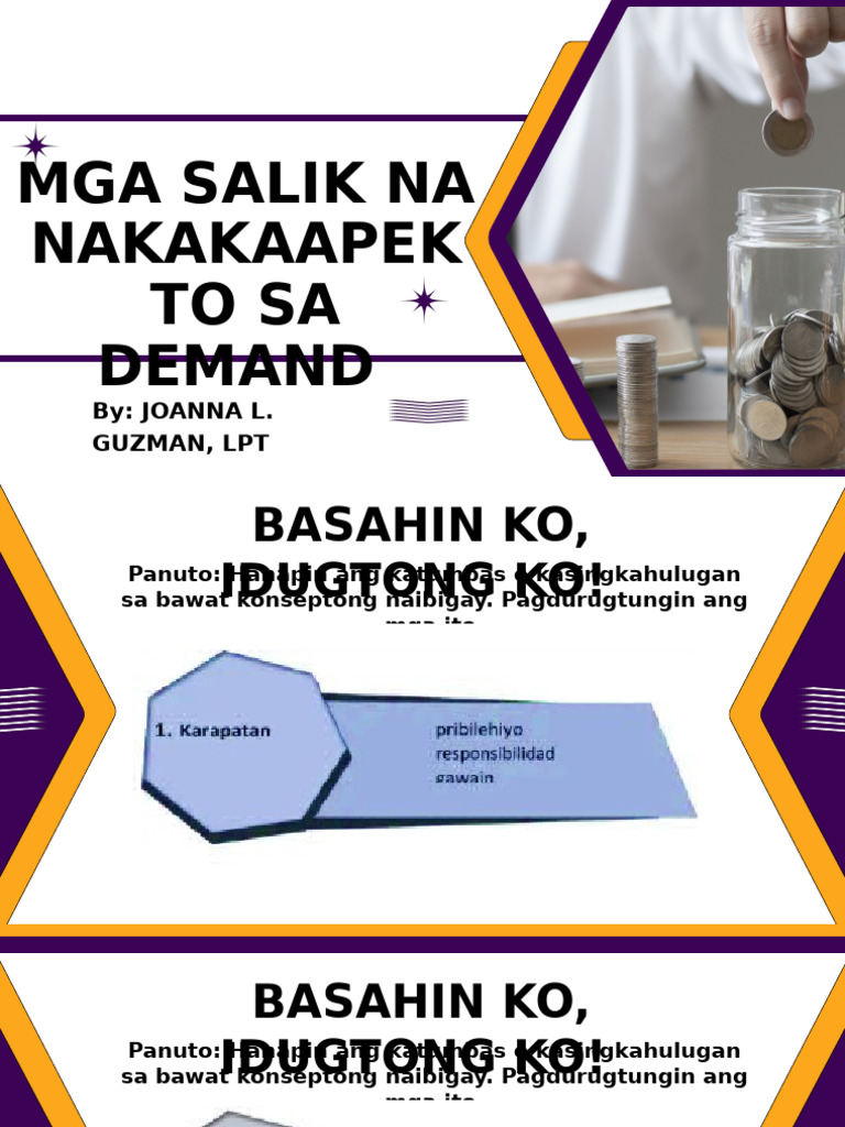 Mga Salik Na Nakakaapekto Sa Demand | PDF