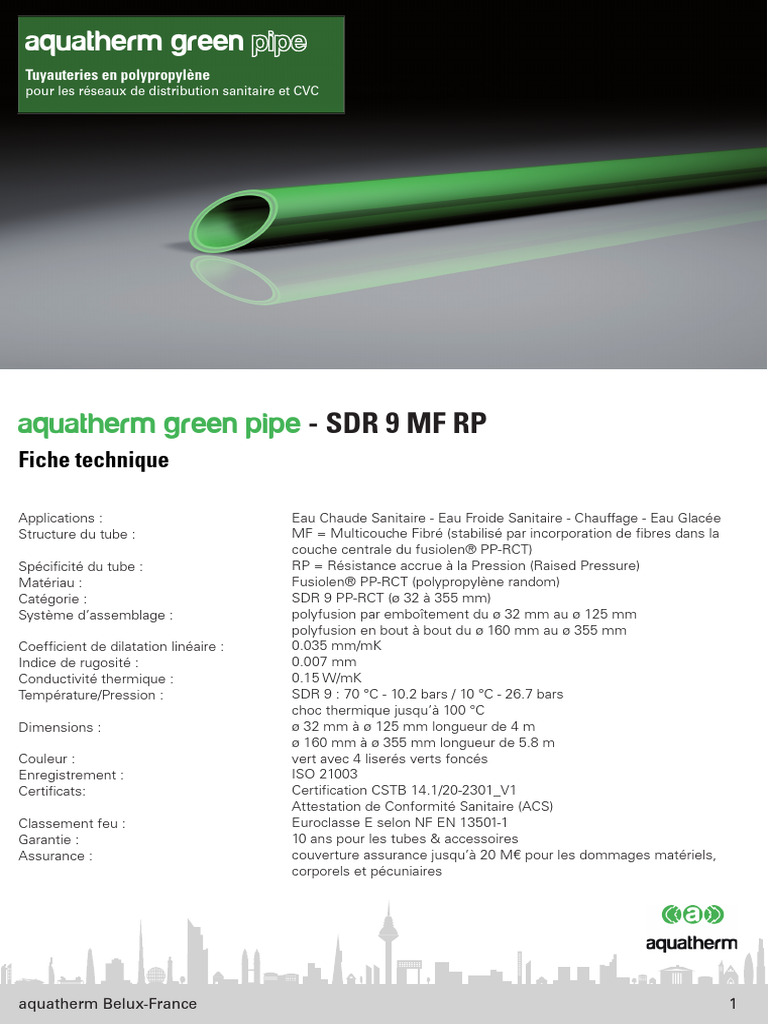 Fiche Technique Green Pipe 9 MF RP | PDF