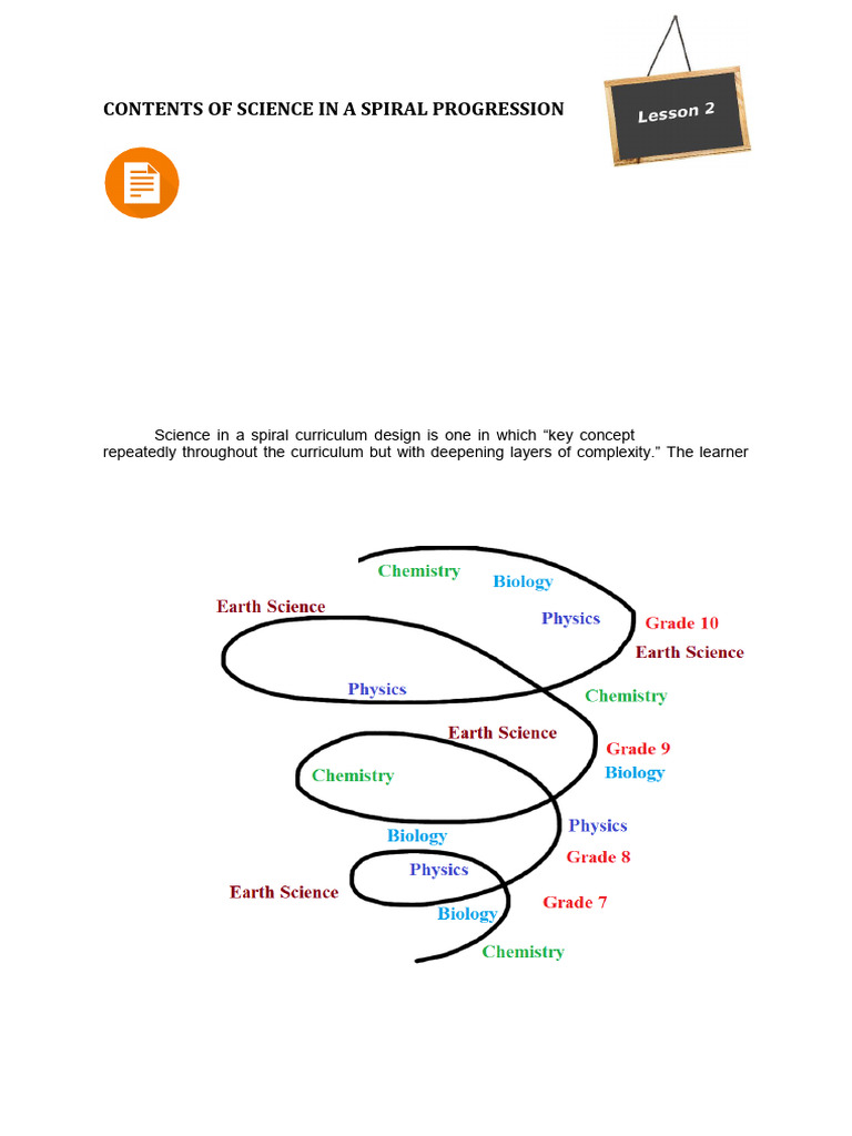 Lesson 2 - Contents of Science in A Spiral Progression 1 | PDF ...