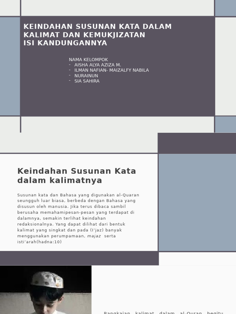 Keindahan Susunan Kata Dalam Kalimat Dan Kemukjizatan Isi | PDF