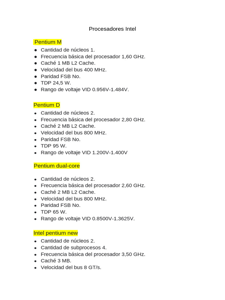 Procesadores Intel | PDF
