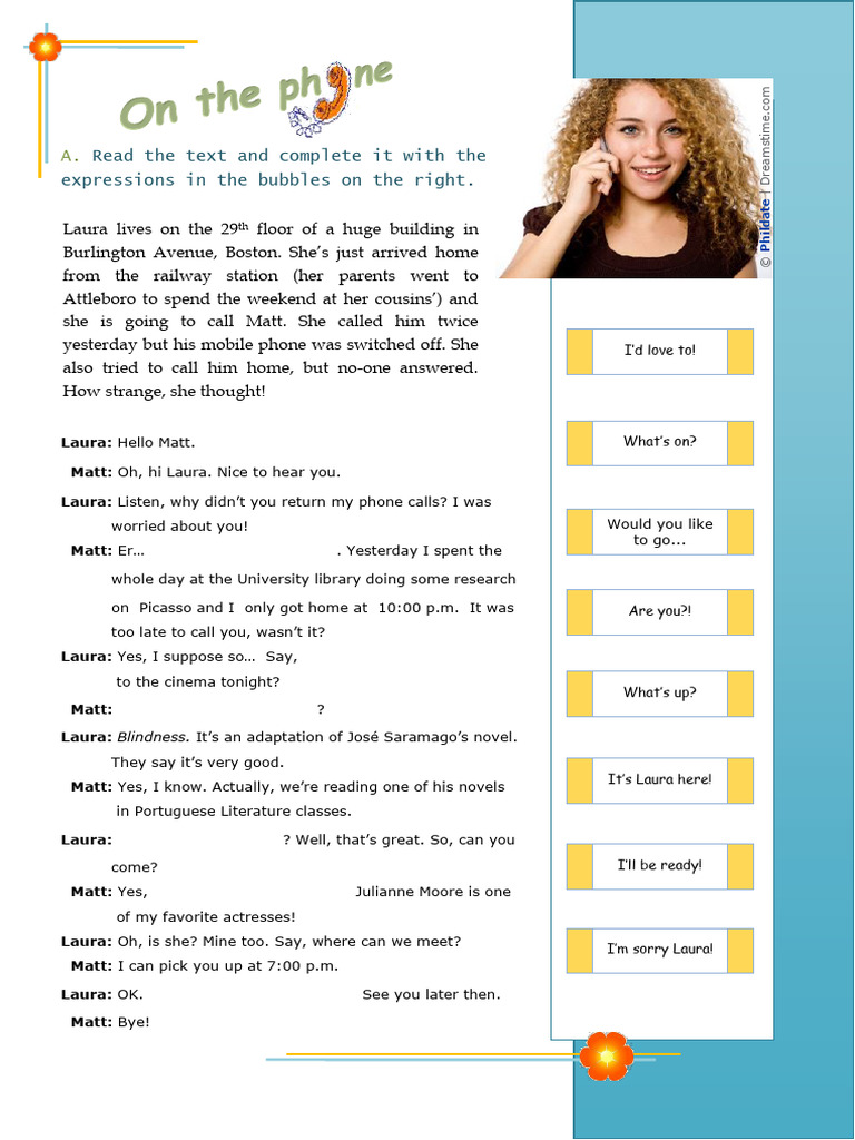 On The Phone Form 2 | PDF