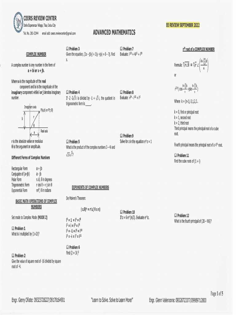 4. Advanced Math Handout | PDF