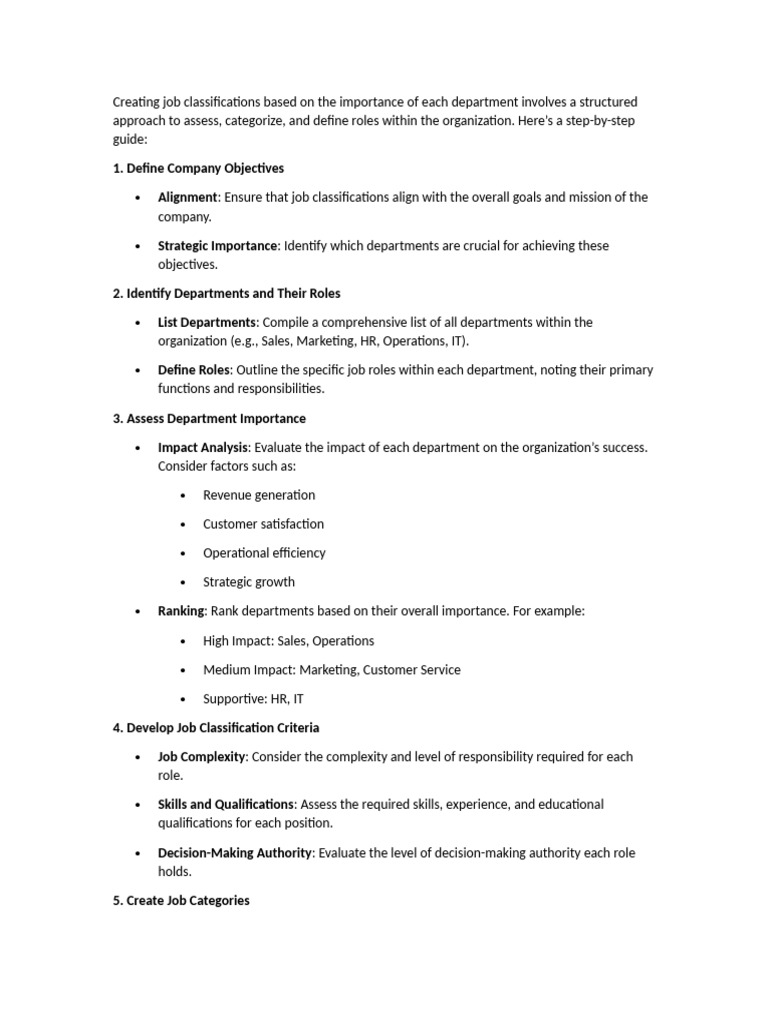 Job Classifications | PDF