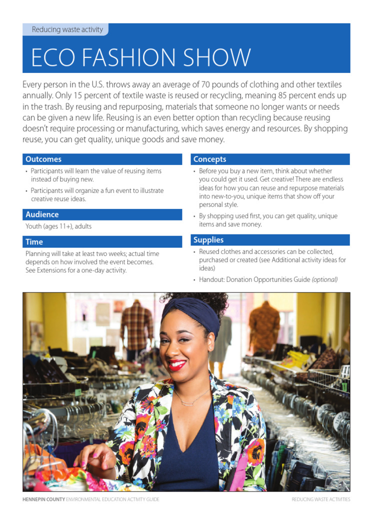 Eco Fashion Show: Repurposing Waste | PDF | Reuse | Self-Improvement