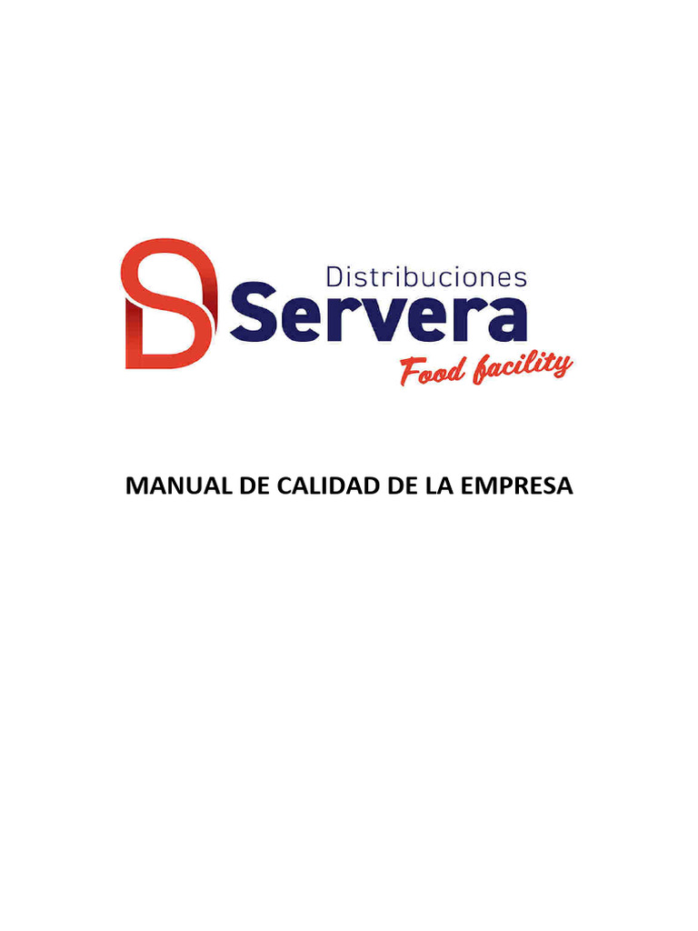 Manual de Calidad Distribuciones Servera | PDF