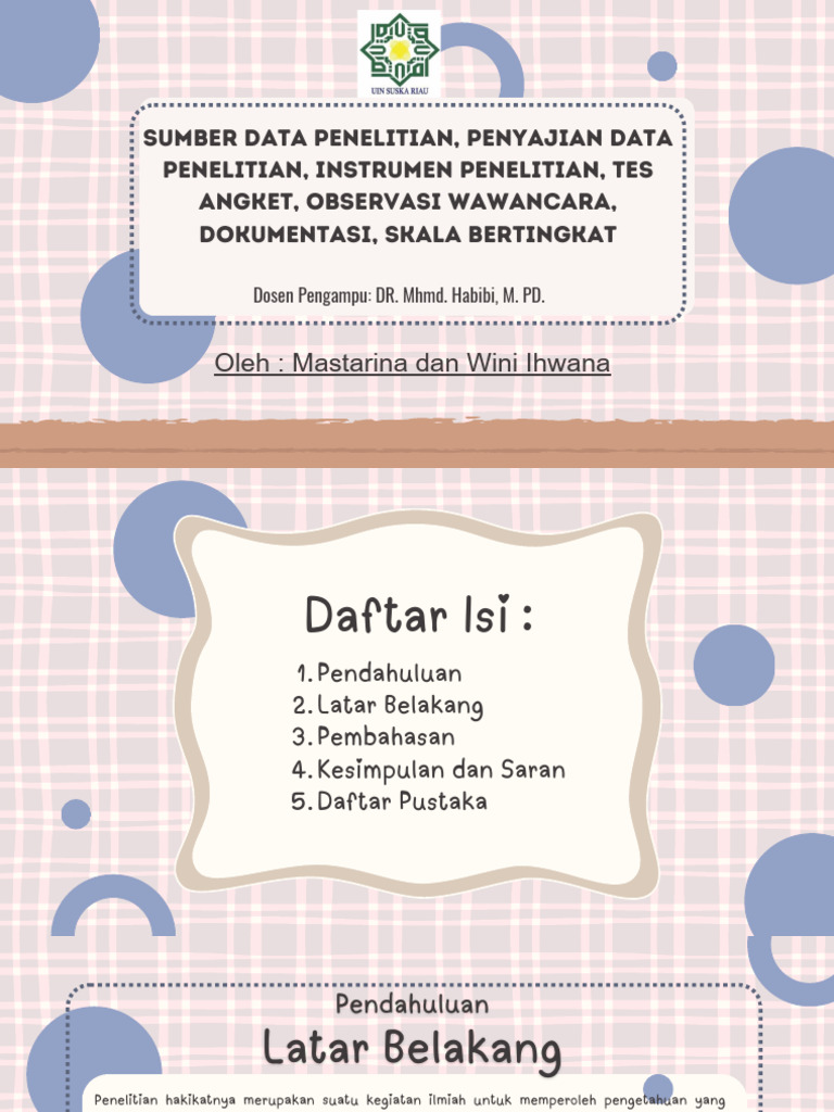 Sumber Data Penelitian, Penyajian Data Penelitian, Instrumen Penelitian ...
