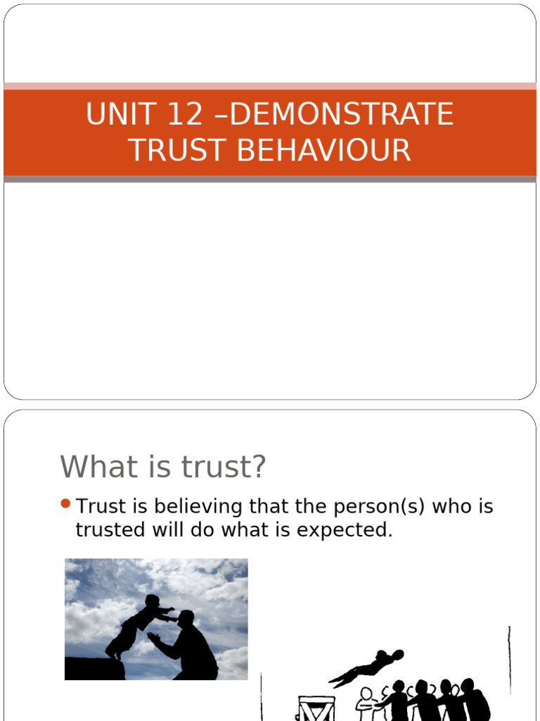 Demonstrate Trust Behaviour | PDF