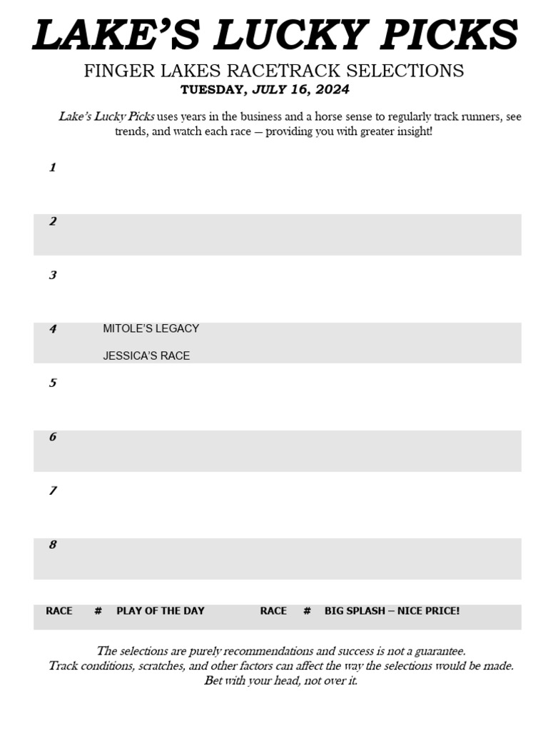 FL-Lakes-Lucky-Picks-7-16-2024 | PDF