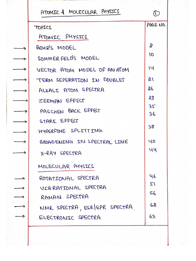 Atomic Molecular Physics | PDF