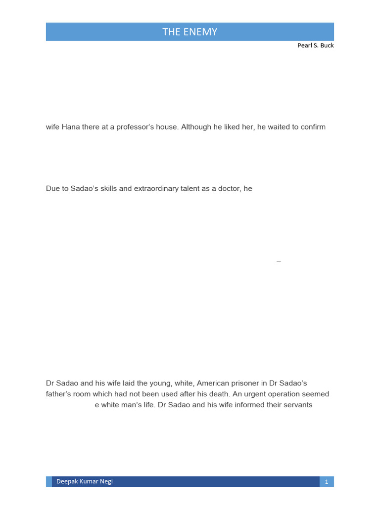 The Enemy Summary | PDF