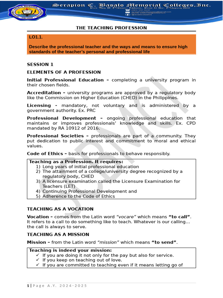 Handouts-1-Teaching-Prof | PDF