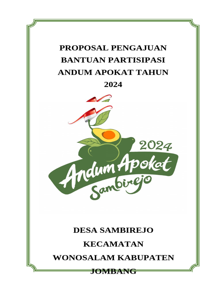 Proposal Andum Apokat Sambirejo - 2024 | PDF