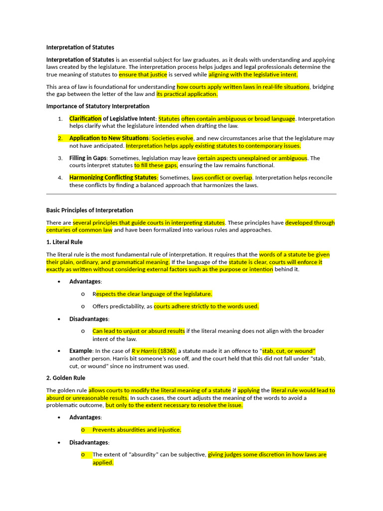 IOS - Basic - Interpretation of Statute | PDF