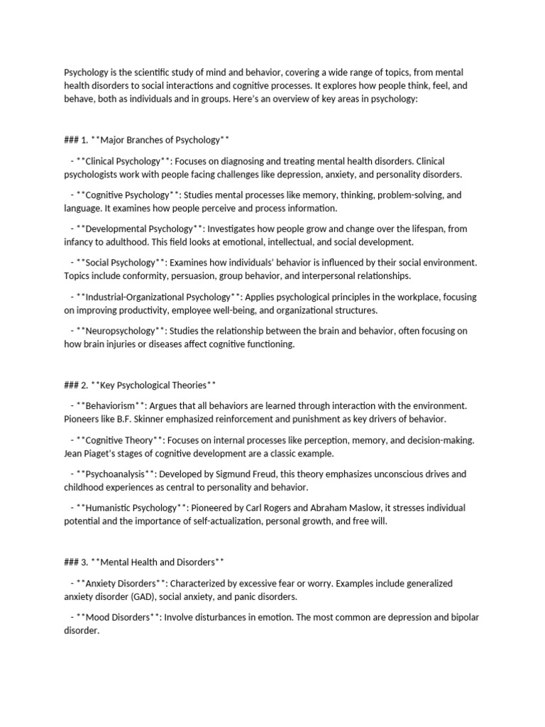 Psychology Is The Scientific Study of Mind and Behavior | PDF ...