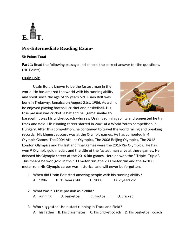 New L3 Reading Exam | PDF