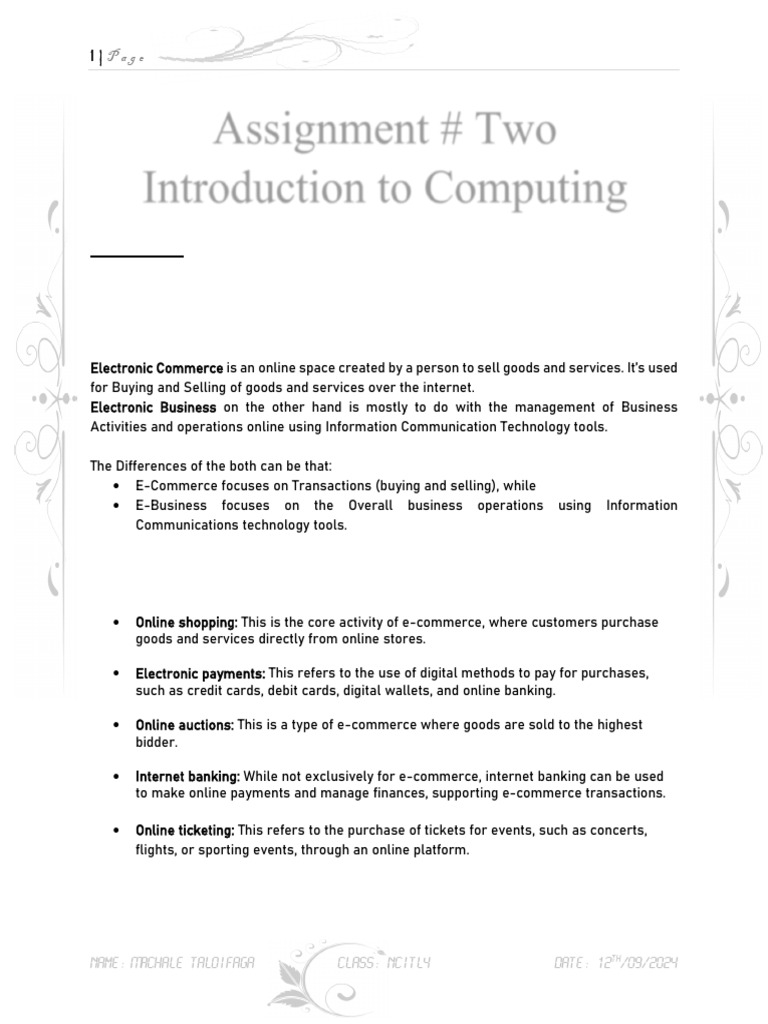 Assignment TWO - ITC | PDF Assignment TWO - ITC | PDF