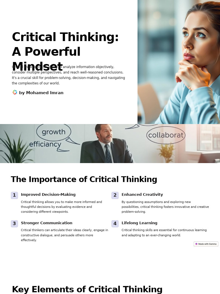 Critical Thinking A Powerful Mindset | PDF