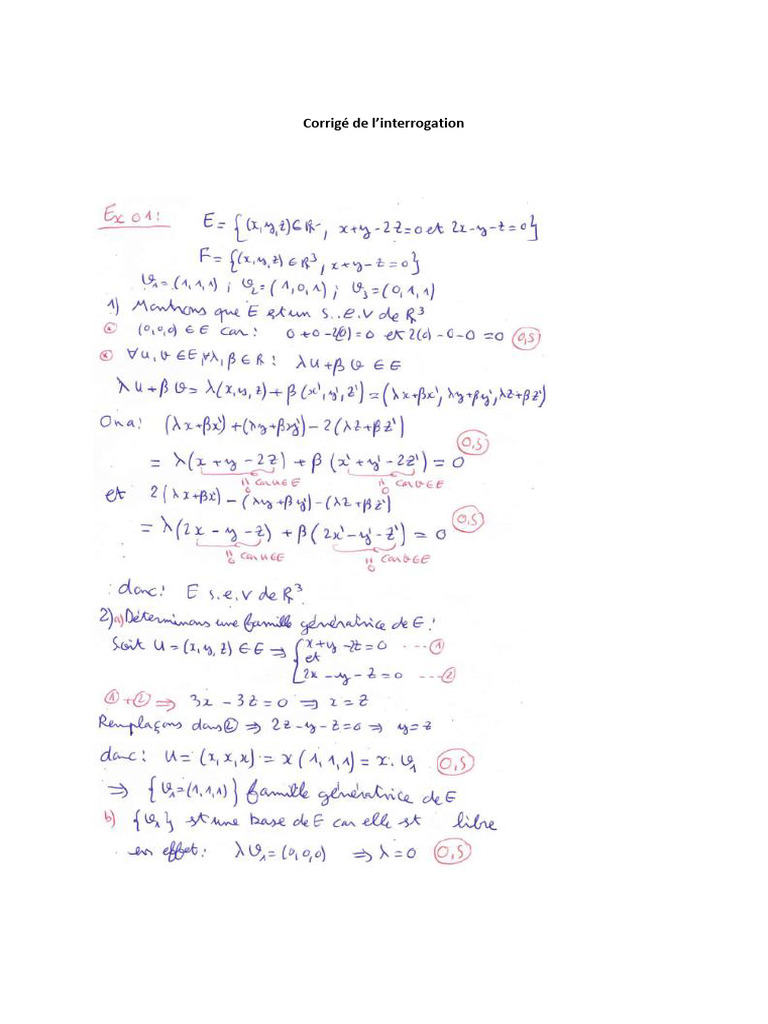 Corrigé Interro Algebre II 2024 | PDF