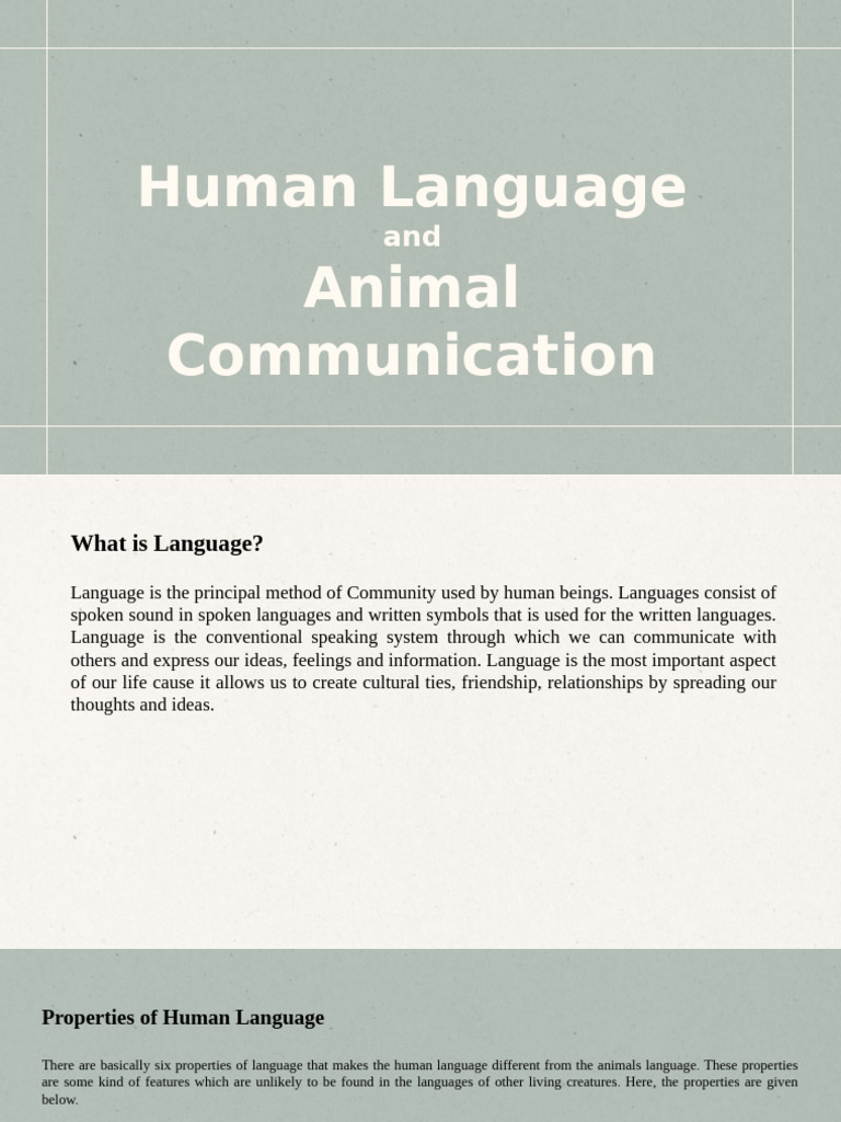 Human vs Animal Communication | PDF | Communication | Word