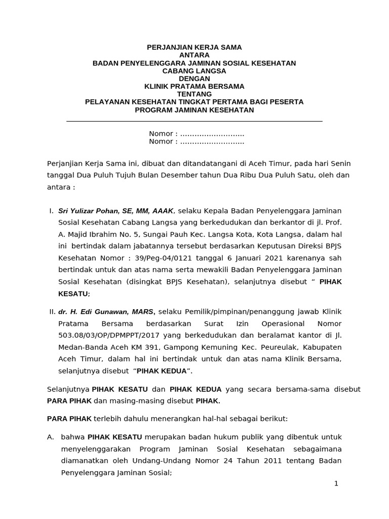 Klinik Bersama PKS 2022 | PDF