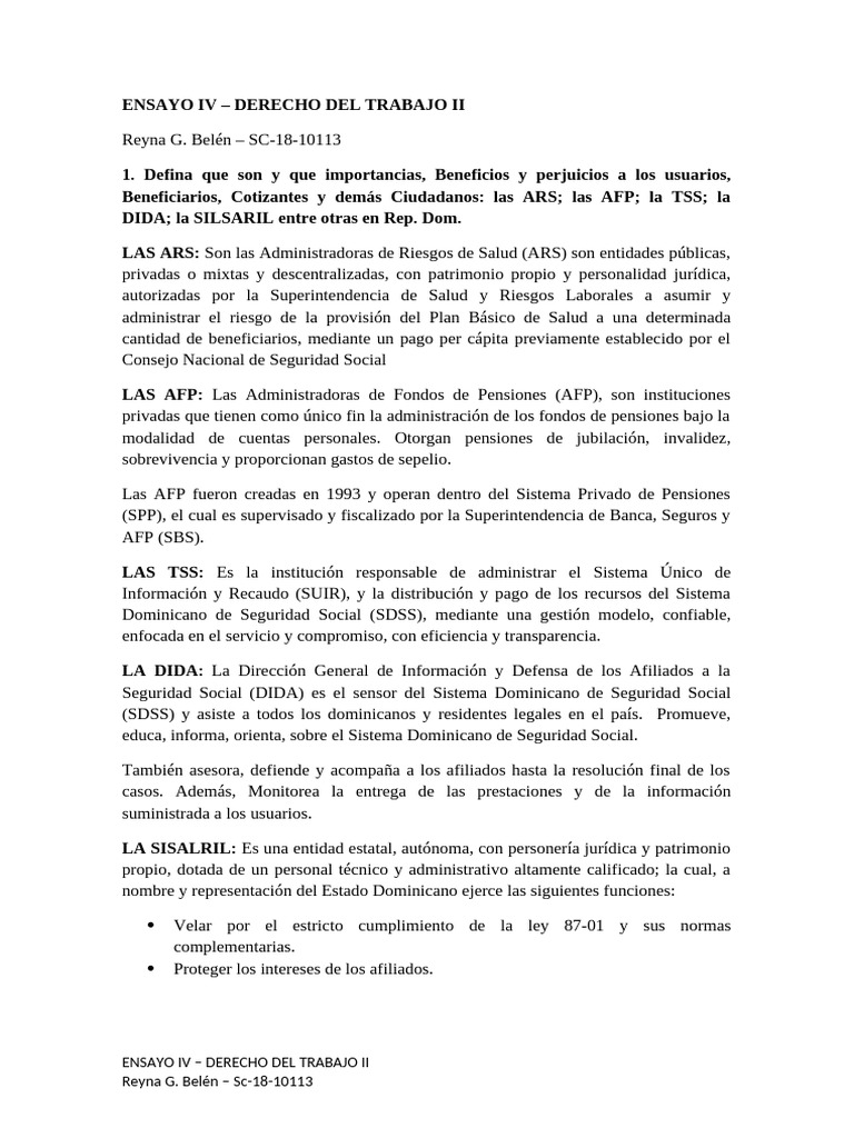 Ensayo Iv - Reyna G. Belén SC-18-10113 | PDF