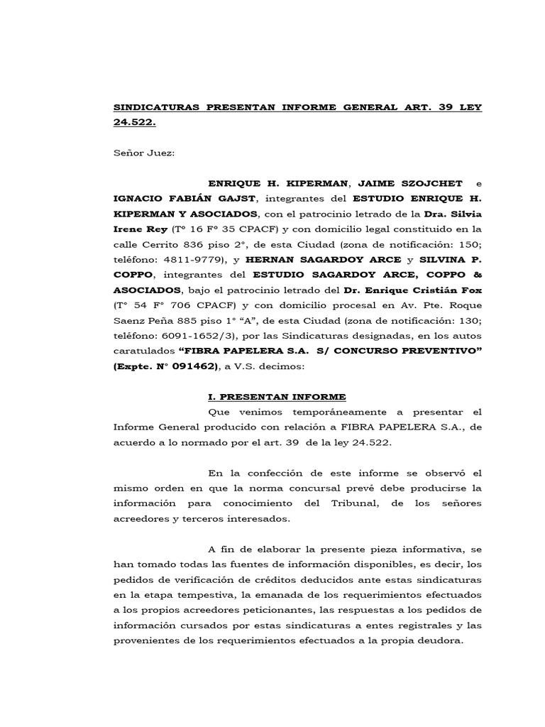 Modelo 3 informe general | PDF