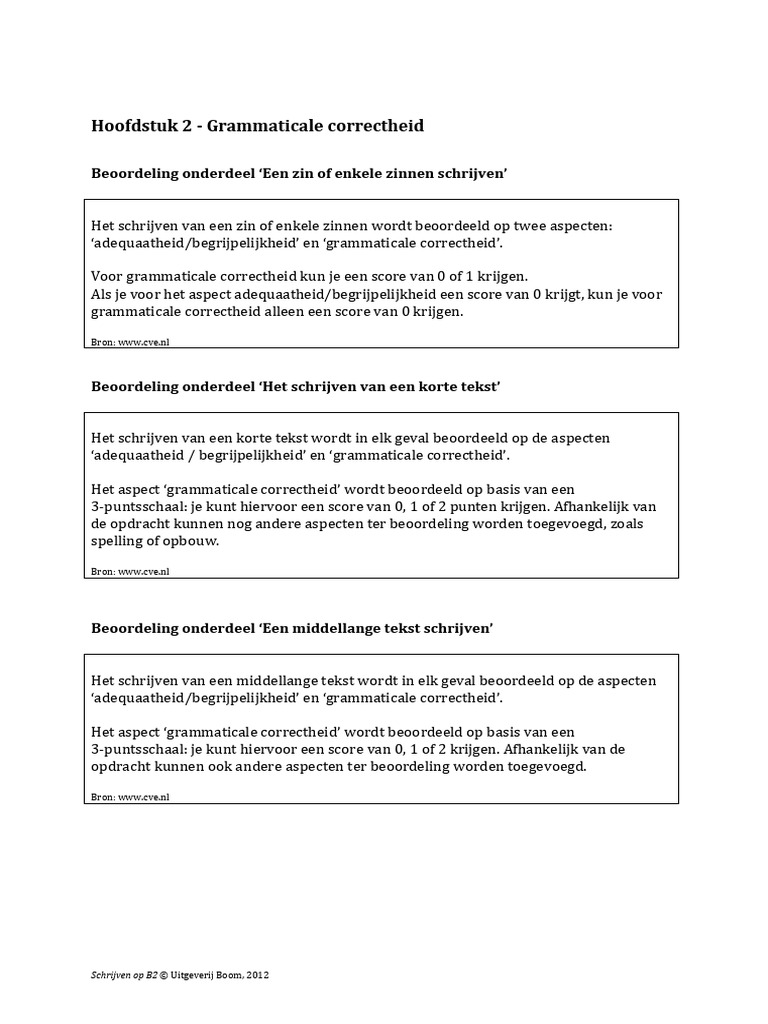 Schrijven Op B2 H2 Grammaticale Correctheid | PDF