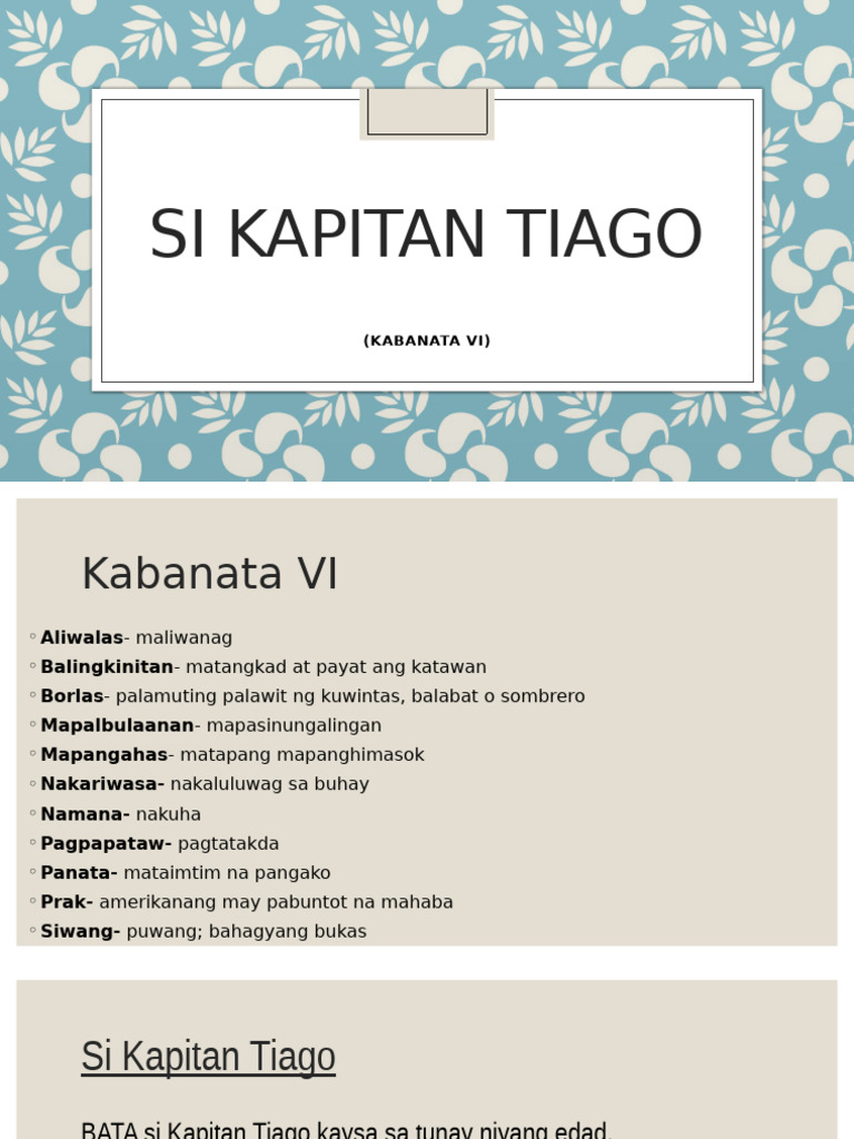 Si Kapitan Tiago | PDF